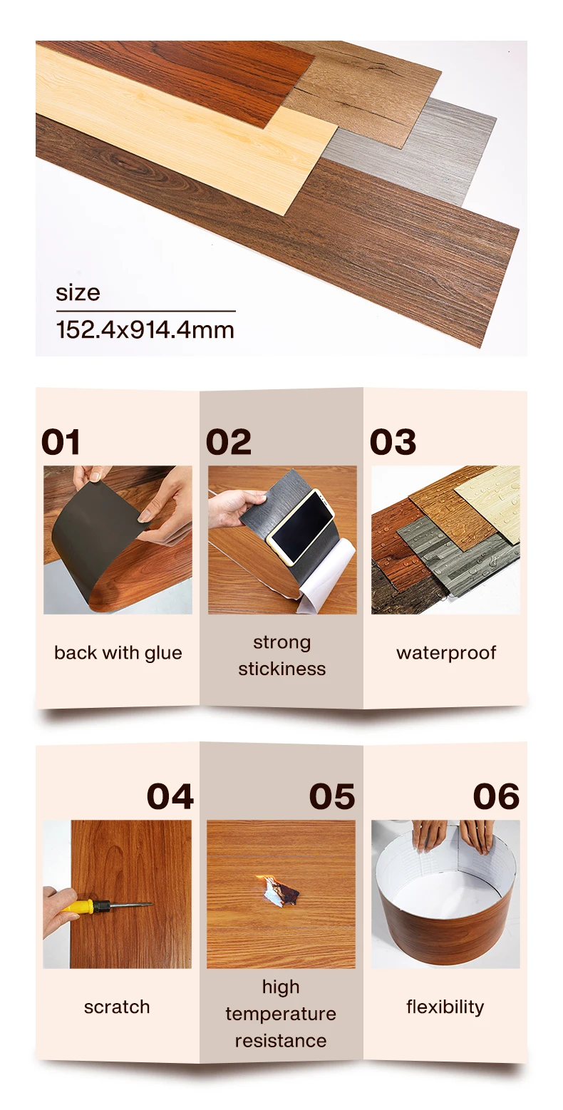 Custom Adhesive Vinyl Flooring Stickers for Home Decor