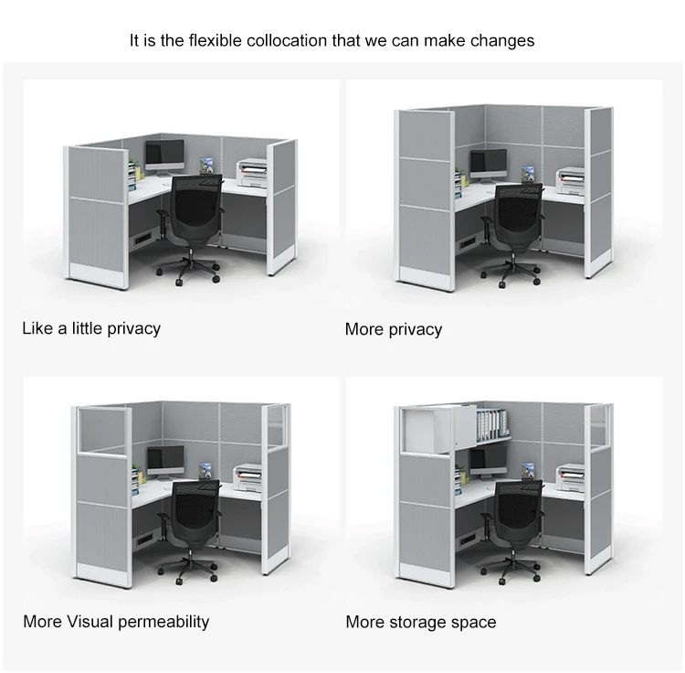 Office Workstation Aluminium Profile Modern Office Table 4 Seater ...