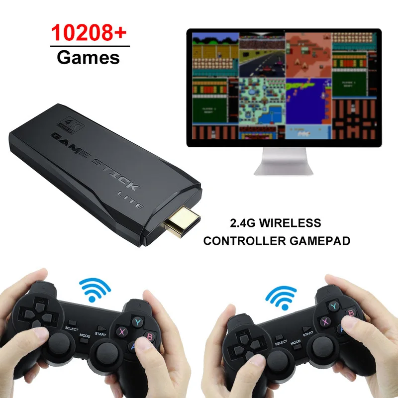 M8 Wireless 4k 2.4g Ps1 Hd Video Game Console Retro 10000in1 Tv Stick ...
