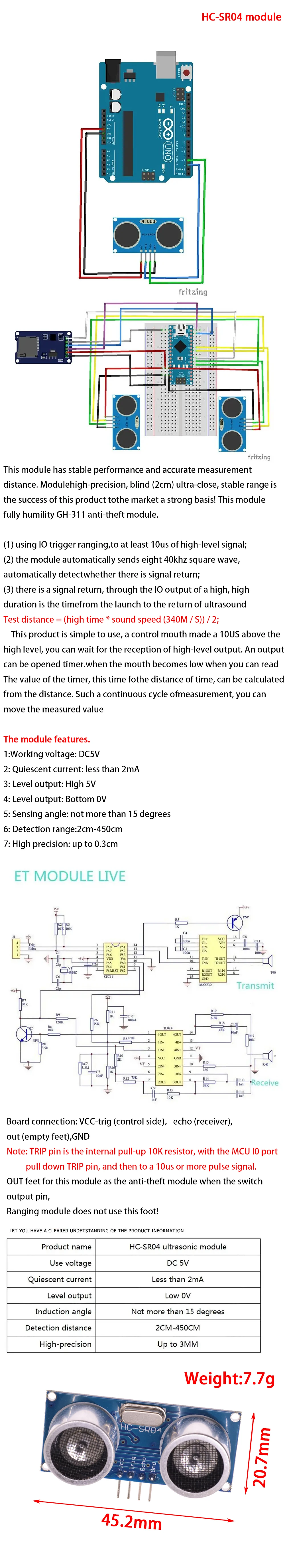 Roarkit Ultrasonic Sensor Hc-sr04 Hcsr04 To World Ultrasonic Wave ...