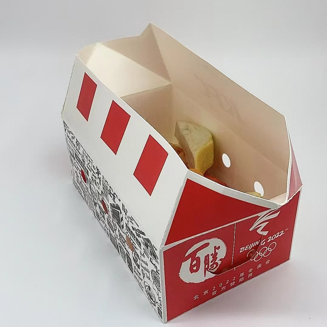 Newly Designed Foldable White Cardboard Container Takeaway Fire Chicken ...