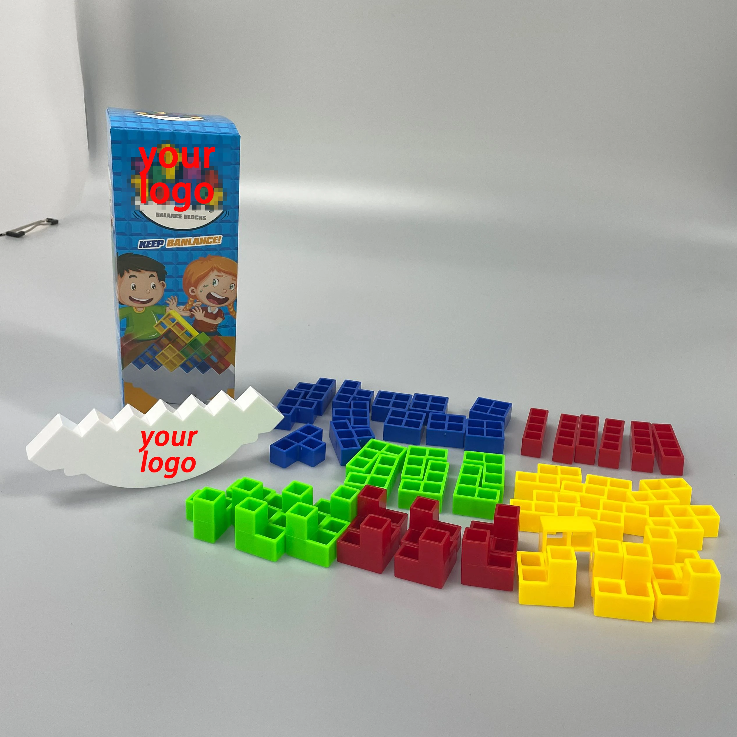 48pcs Tower Balancing Stacking Toys Building Perfect Board Games ...