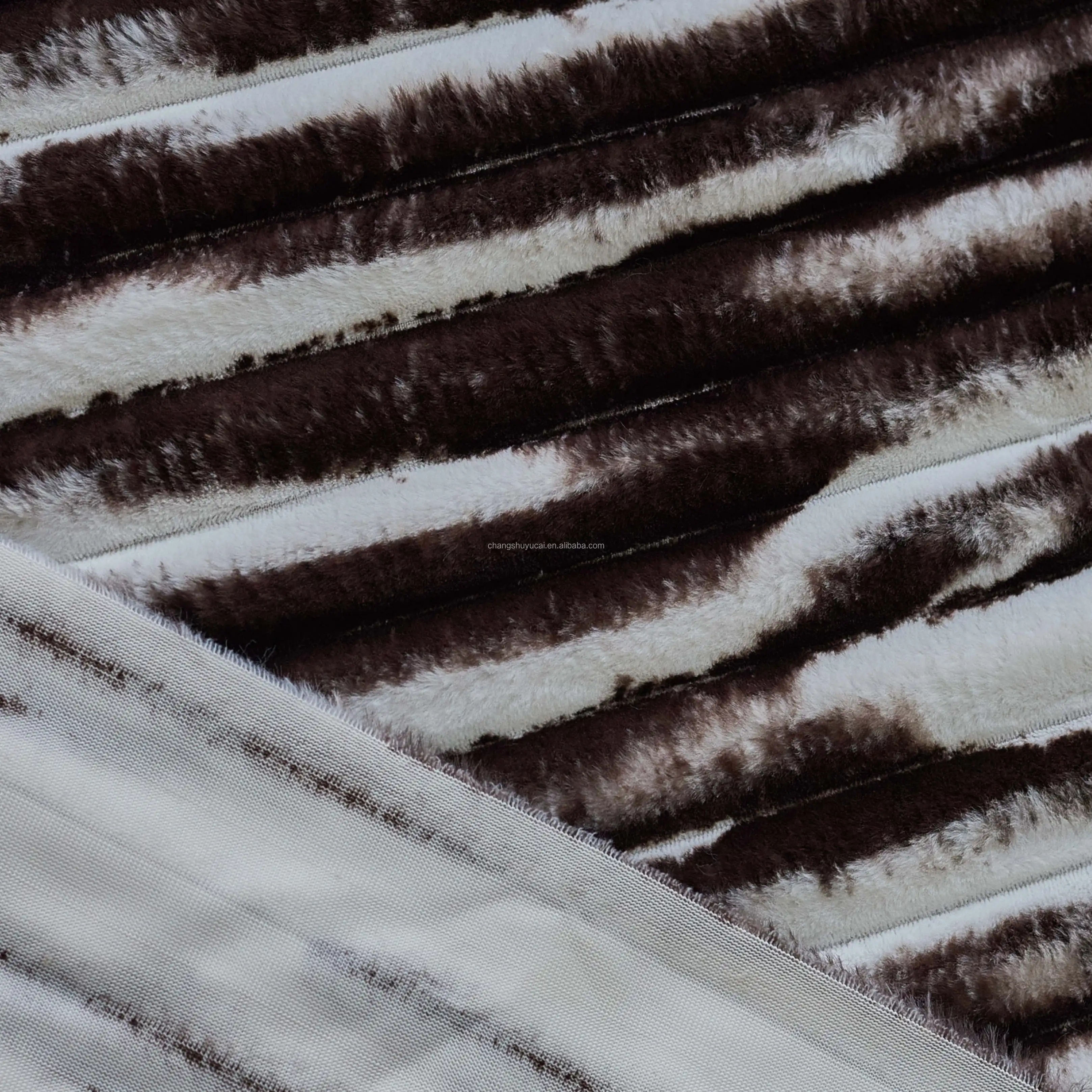 230cm Drop Needle Faux Rabbit Fur Printed For Blanket And Quilt Cover ...