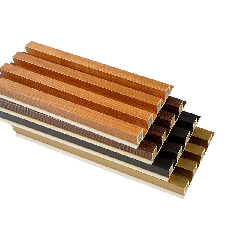 Fire resistance Decorative Wood PVC Composite Fluted wall Panels wpc ...