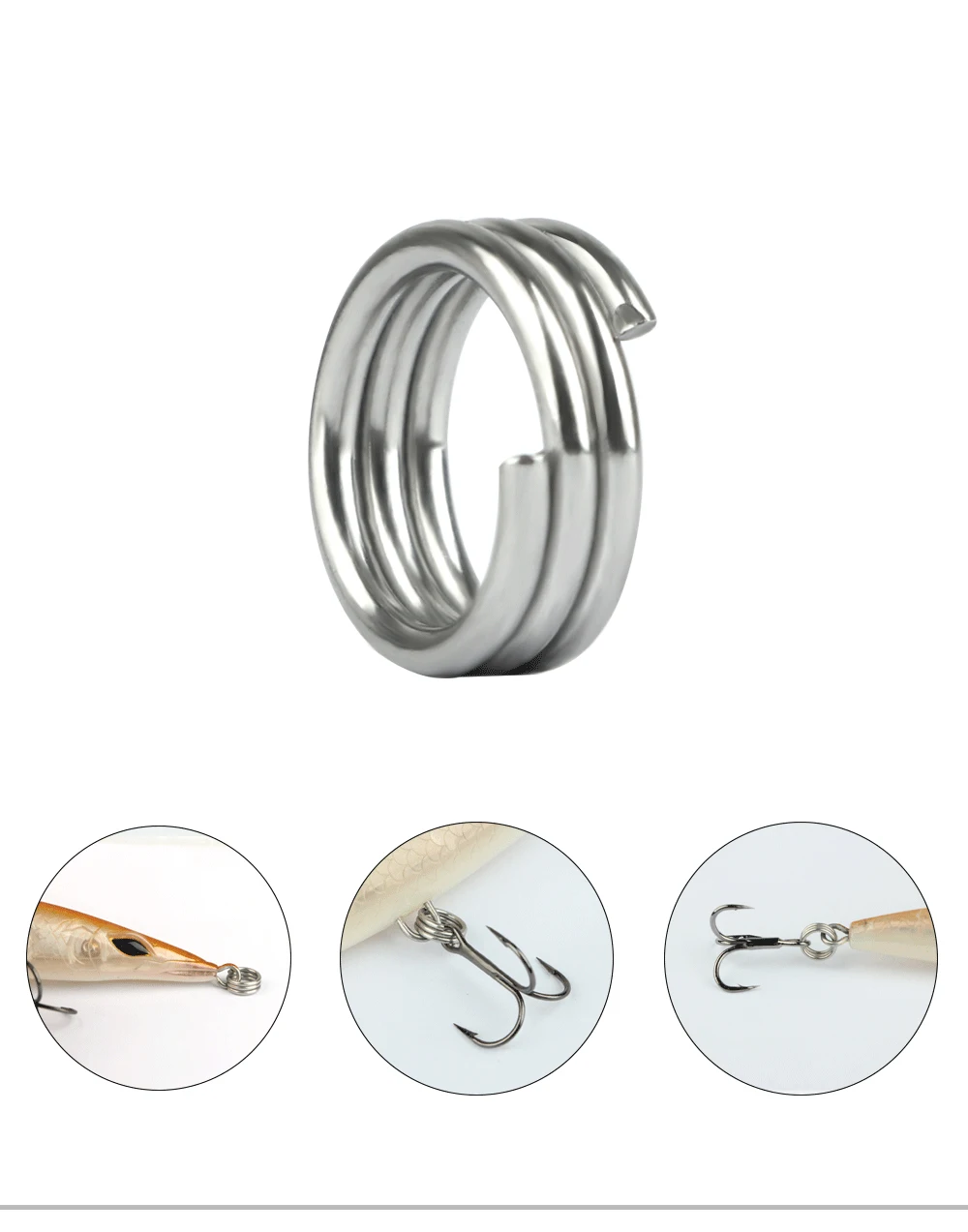 Fishking 100 Pcs Split Ring Heavy Duty Power 3 Layer Split Ring For ...