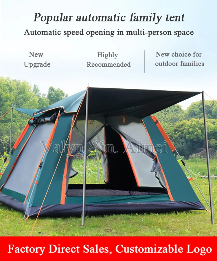Double Layer Portable Waterproof Windproof Pop Up 4/6 Person Large ...