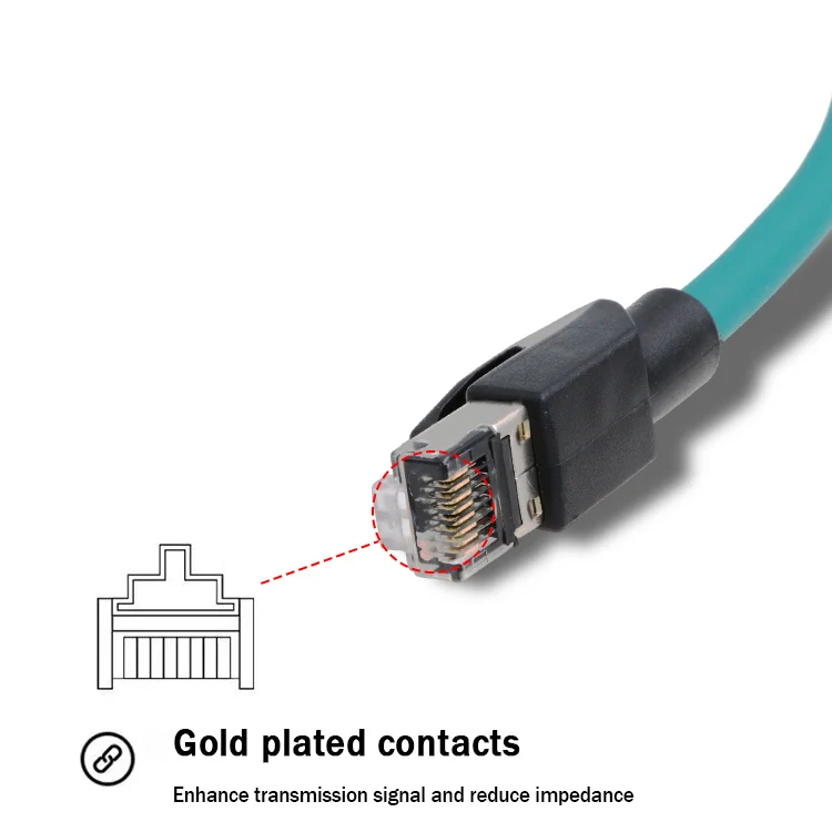 M12 To Rj45 Connector Aviation Plug Male 8 Pin Bend X-coded Industrial ...
