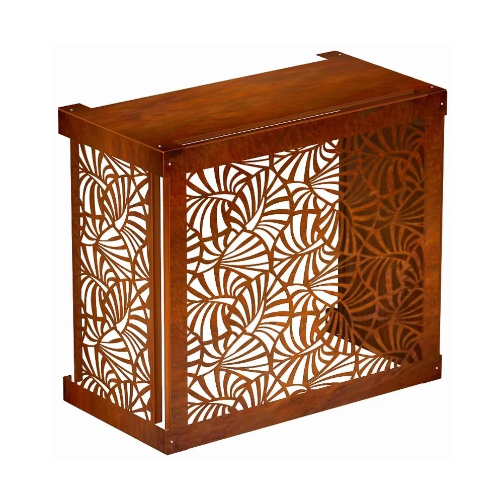 Decorative Laser Cut Outdoor Metal Air Conditioner Cover Corten Steel ...