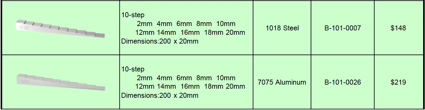 Yushi 5 Step Calibration Block 5/10/15/20/25mm 304 Stainless Steel For ...