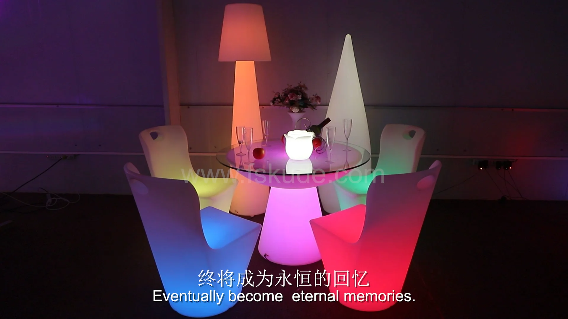 Glow Lighting Table And Chair Decorative Led Garden Outdoor Furniture ...