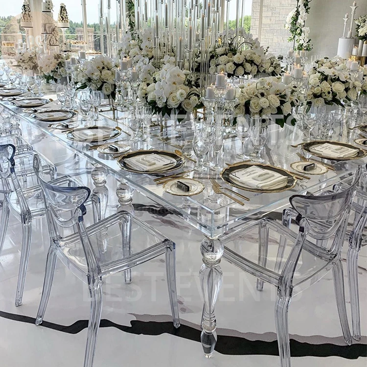 New Design Modern Rectangular Transparent Acrylic Table For Wedding ...