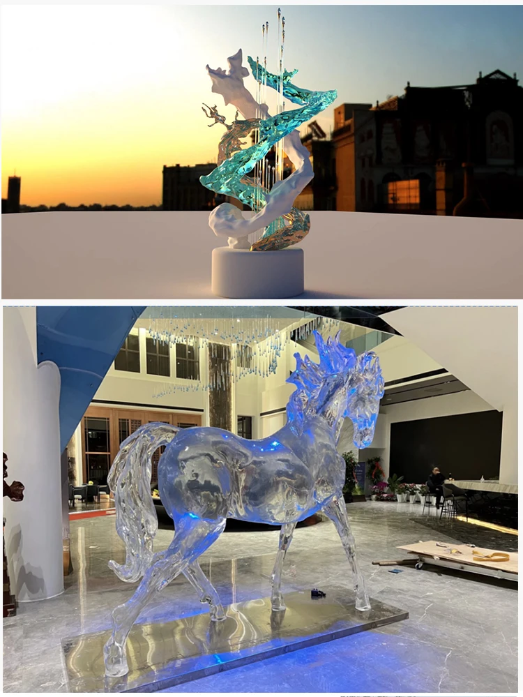 Luxury Custom Resin Crafts Transparent Epoxy Resin Statue for Business ...