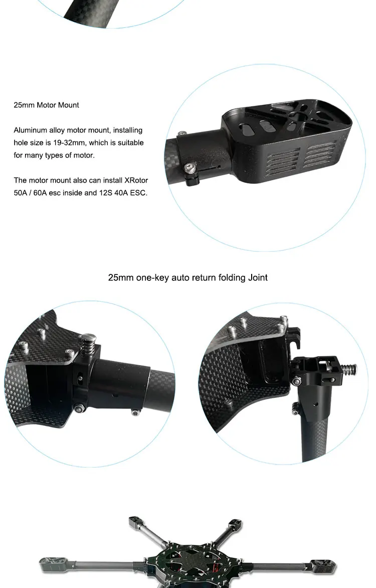 960mm Full Carbon Fiber Hexa-Rotor Frame Kit for FPV Racing