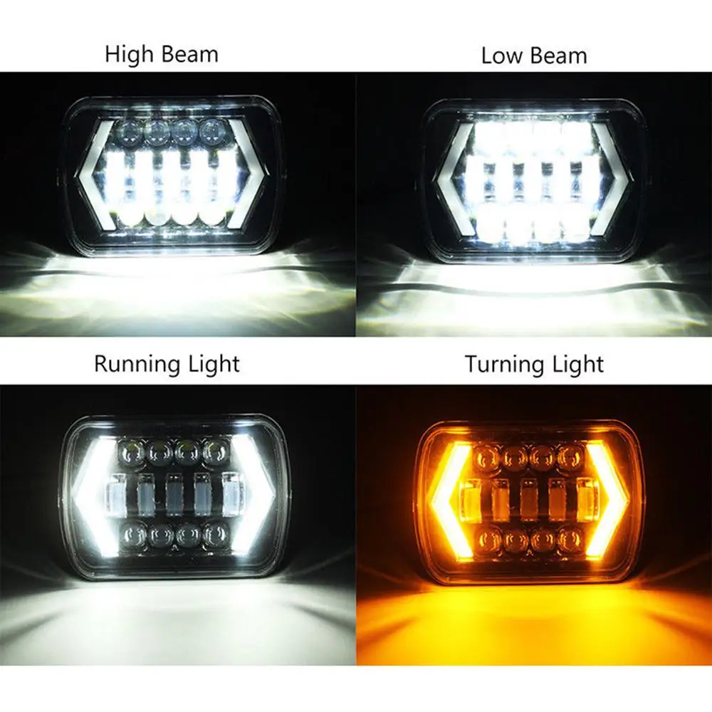 Arrow Angel Eyes Drl Turning Replaces Rectangle Driving Headiight 5x7 ...