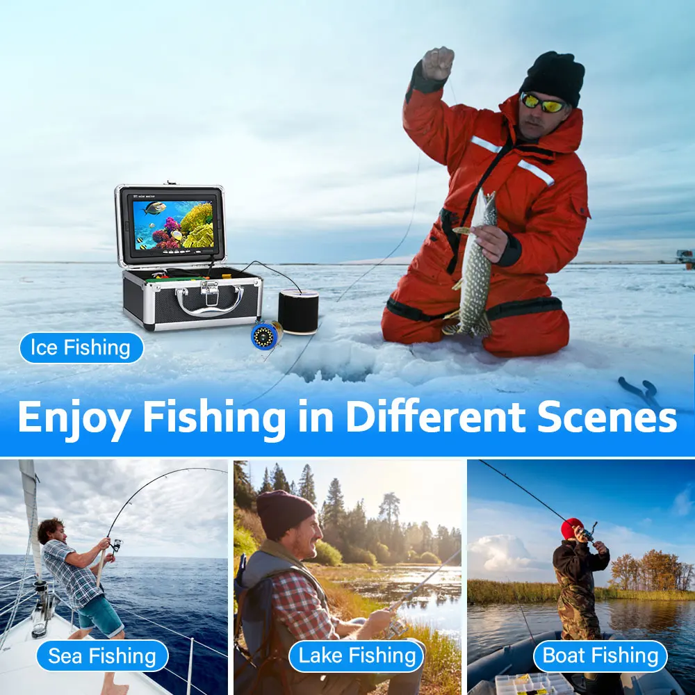 Wholesale 15M-50M 7inch Screen 1000TVL Fish Finder for Ice Fishing