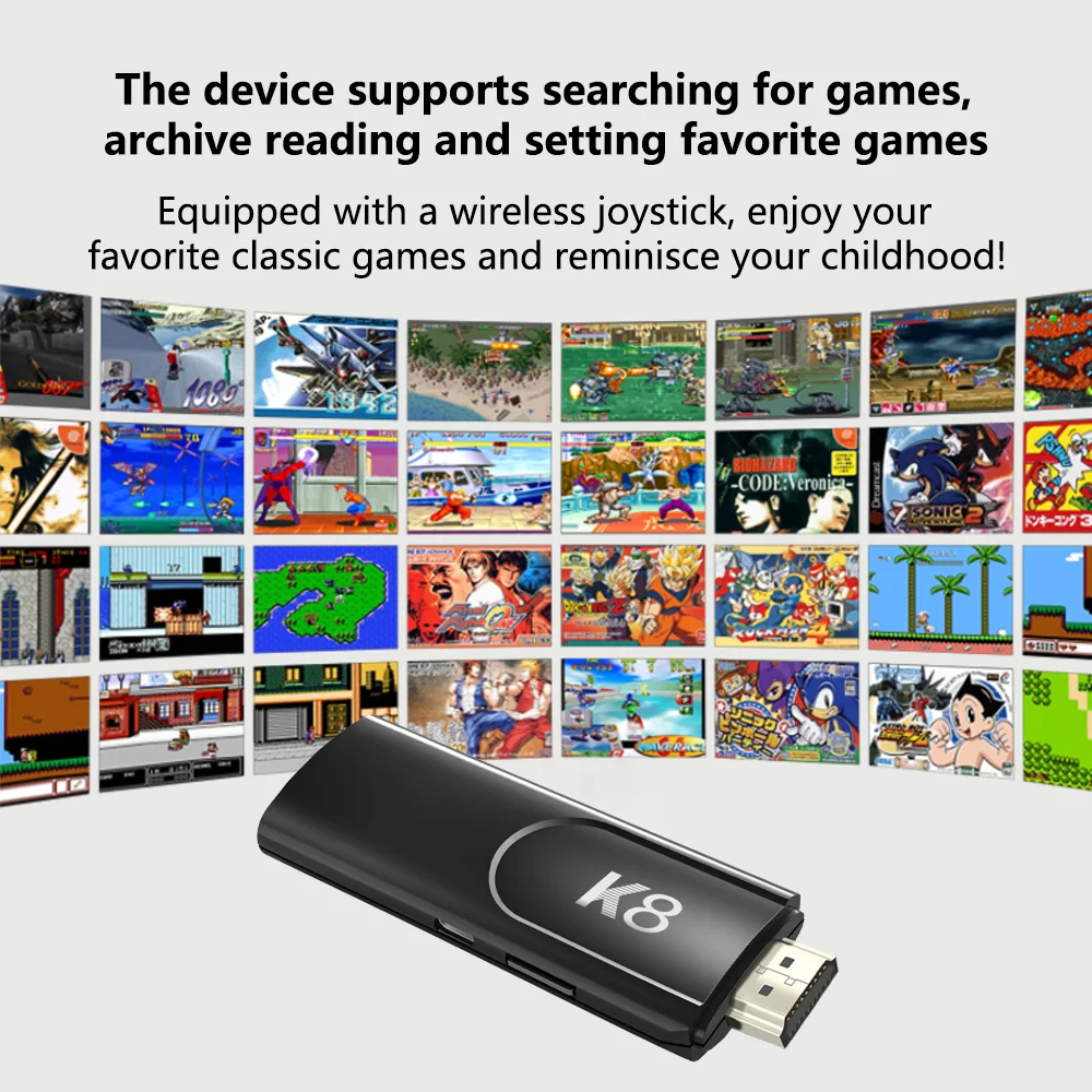 K8 64GB Retro 3D Games 4K HD Classic Arcade TV Game Player