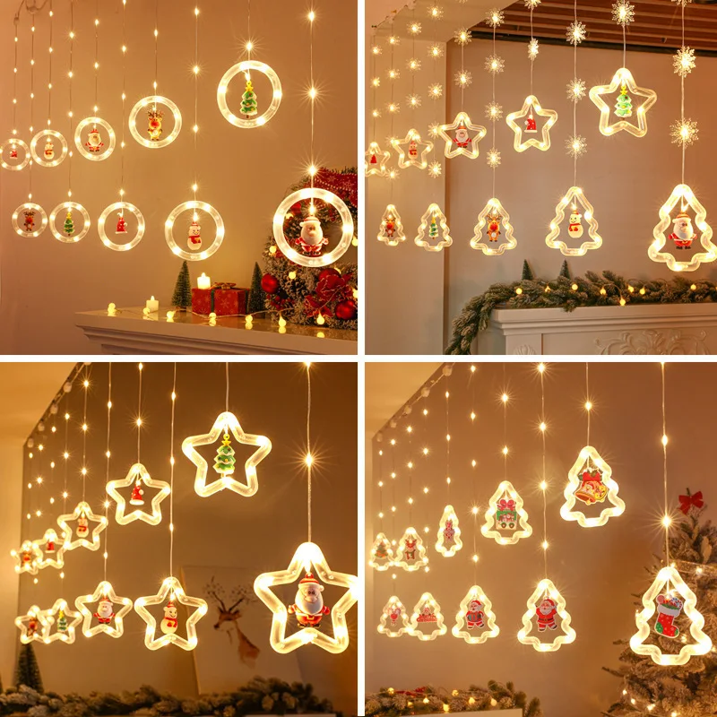 Christmas Pentacle Garland Decoration String Holiday Lights Led Lights ...
