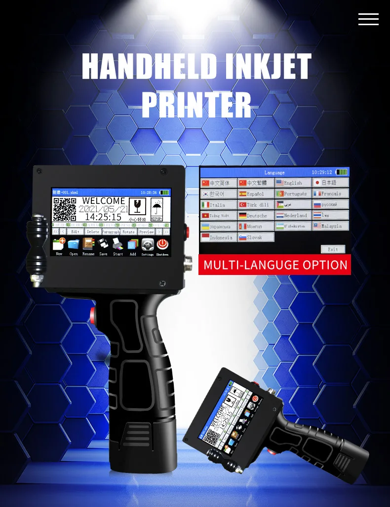 Portable Production Date Handheld Inkjet Printer for Print Date Time QR ...