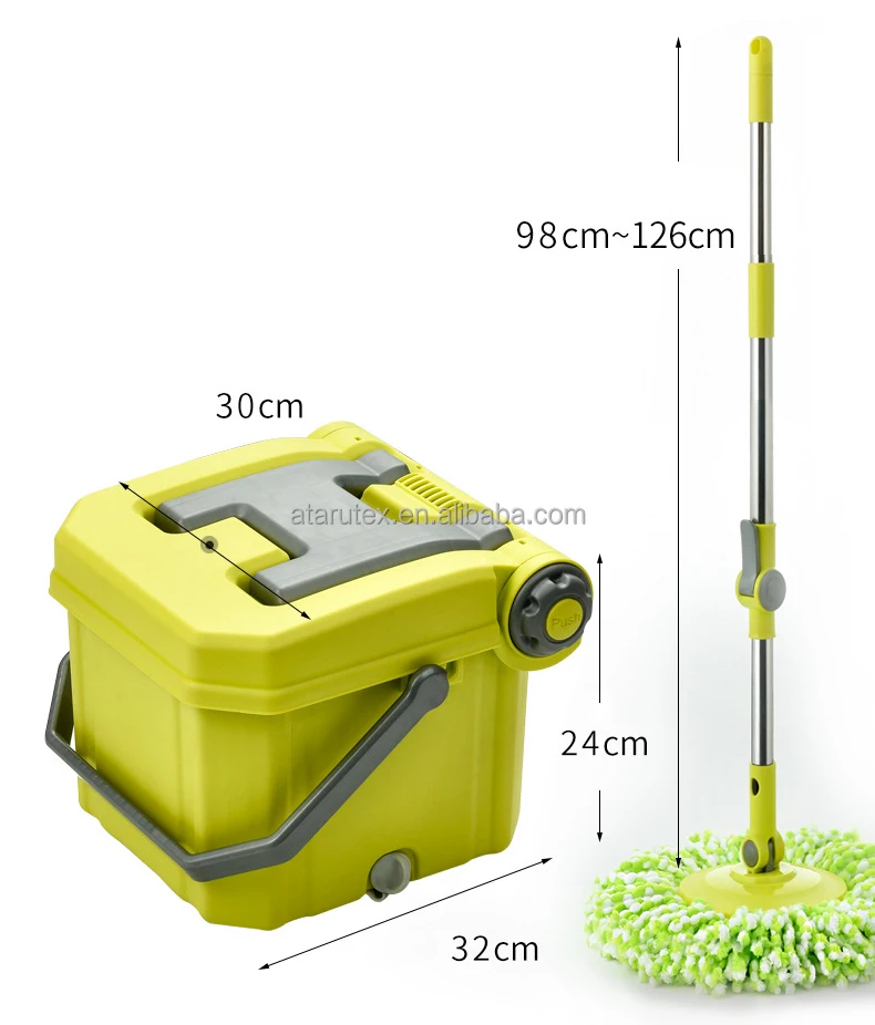 Rotating Detachable Floor Map Cleaning Microfiber Mop 360 Spin ...