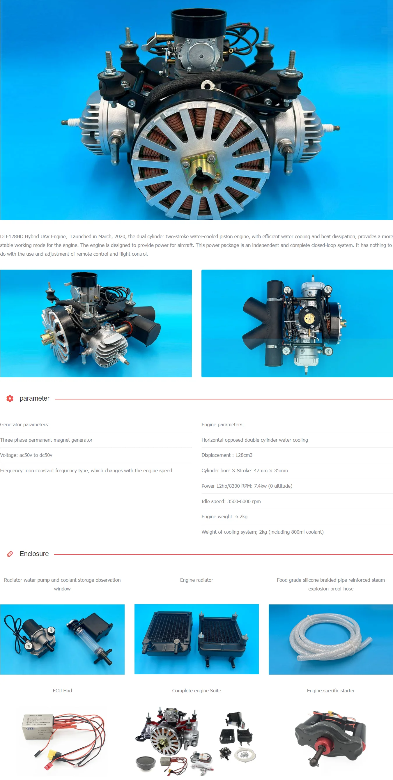 DLE200 200CC Gasoline Engine - High Power, Low Vibration