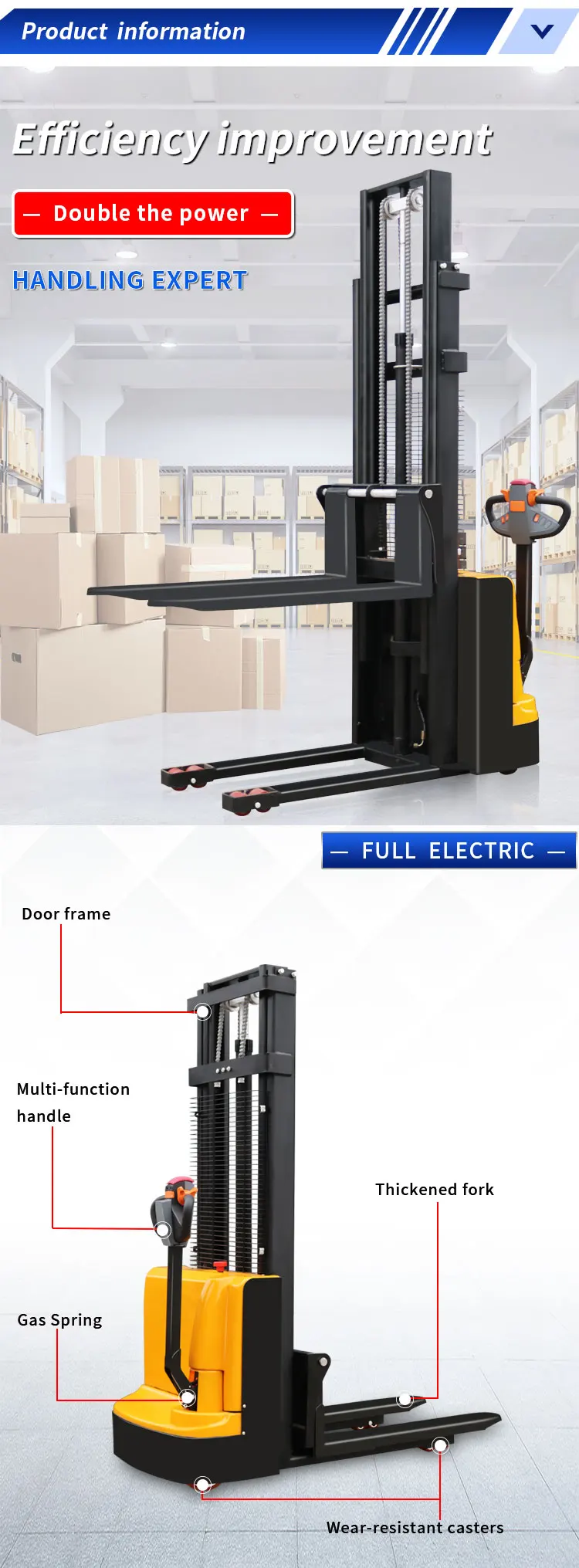 Electric Reach Stacker 3 Ton Electric Stacker Electric Stacker 1.5 Ton ...