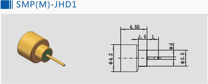 SMP 40ghz Male Hermetically Sealed Connector Gold Plated