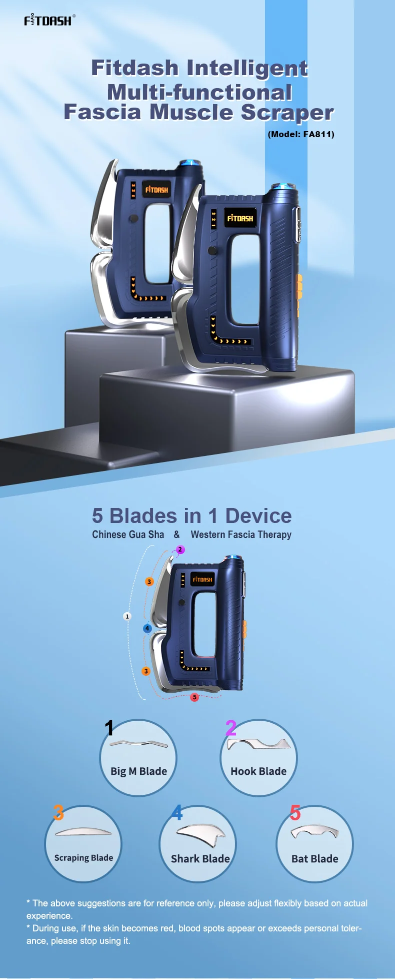 Fitdash Electric Scraping Board Gua Sha Scraper Hot Compress Vibration ...