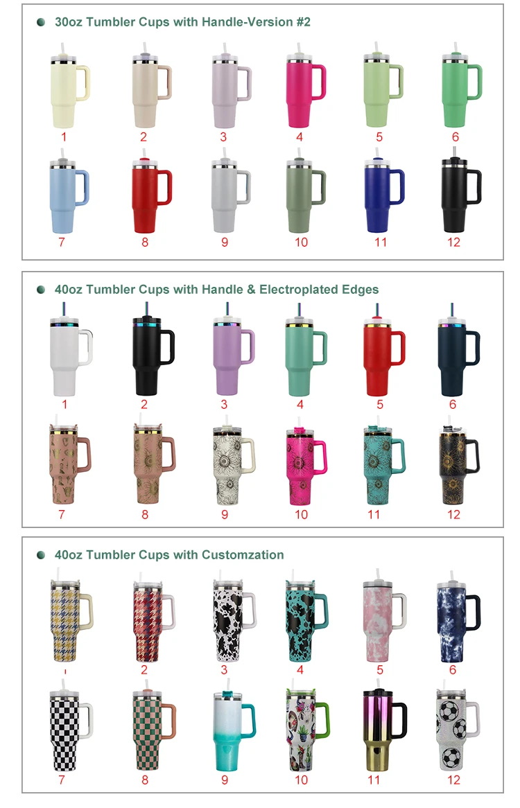Custom Logo 40oz Stainless Steel Tumbler Cups in Bulk