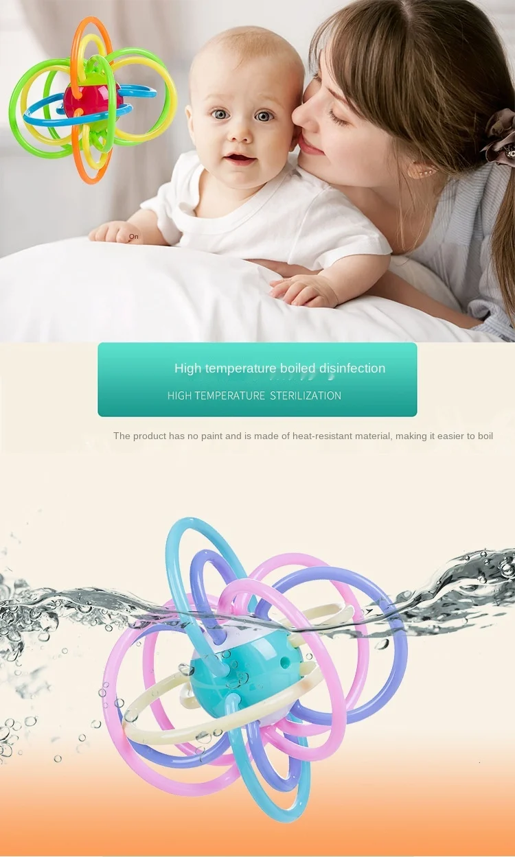 New Hot Selling Baby Teething Machine Manhattan Teeth Ball Rattle ...