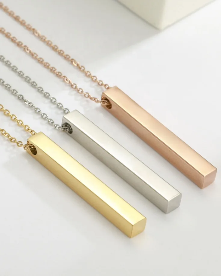 Personalized Couple Custom Engraved Flat Blank Pendant Necklace ...