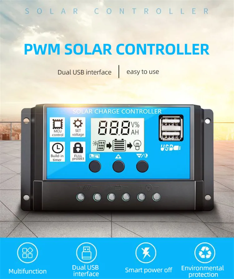 Intelligent Solar Panel Charge Controllers - 12V, 24V