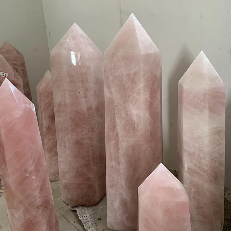 Wholesale High Quality Natural Quartz Big Size Rose Quartz Point Large ...