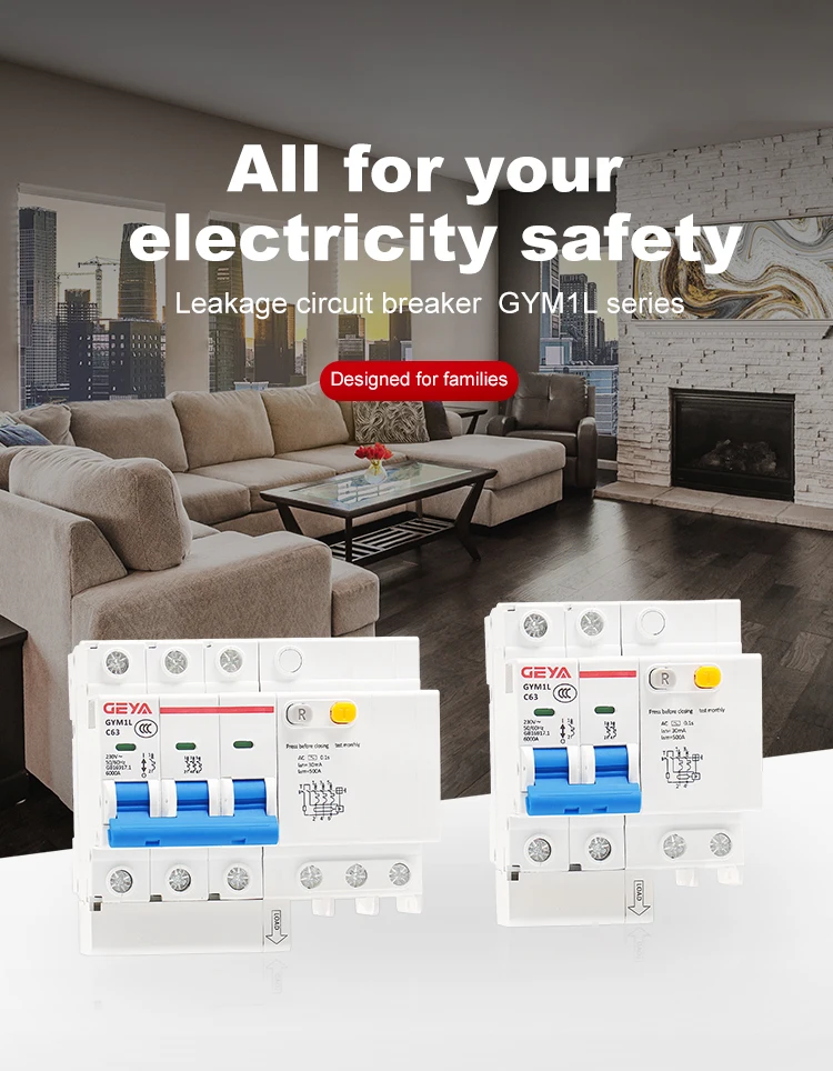 Geya Dz47-63le Electronic Switch 4p 30ma Rcbo Rccb Elcb Rcd Circuit Breaker 100a Rcb0 - Buy ...