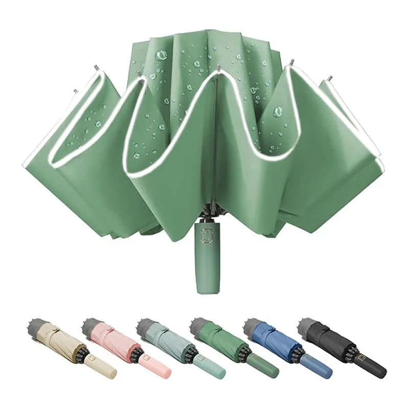 Factory Classic Full Automatic Windproof 3 Folding Rain Umbrella With ...