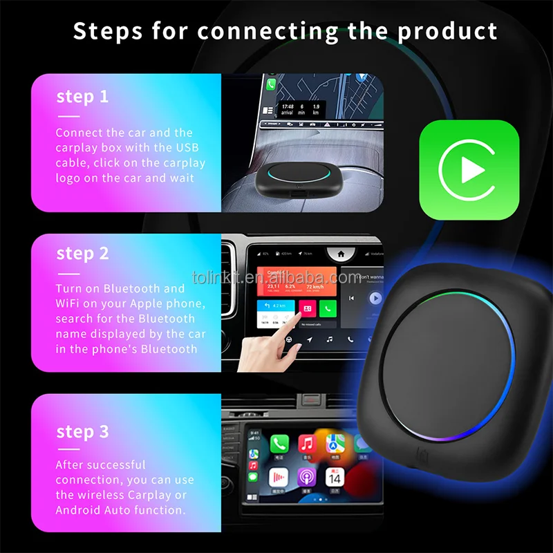 Oem Carplay Wireless Android Auto Dongle Universel Car Play Box 6g ...