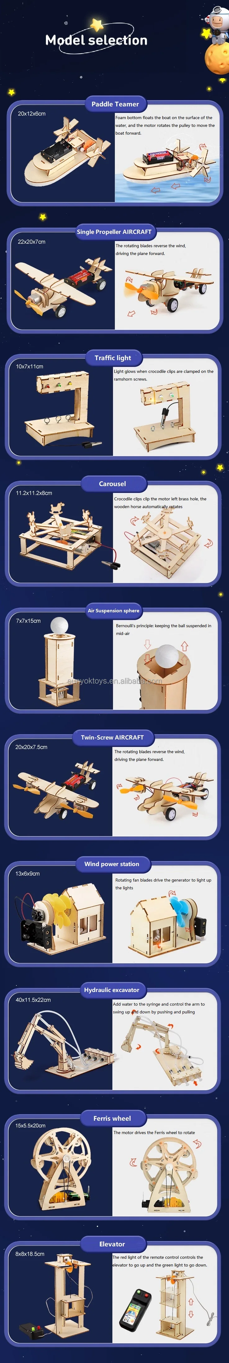 DIY STEM Kit - 3D Wooden Engineering Model Toys for Kids