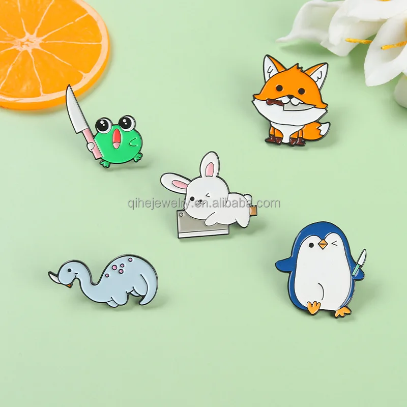 Wholesale Punk Pins Knife Animal Enamel Collection With Duck Cat ...