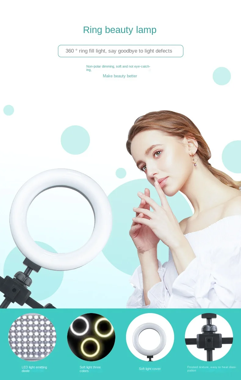 16cm Photo Ringlight Led Selfie Ring Light Phone Remote Control Lamp ...