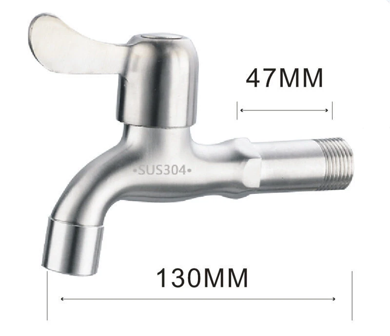 Stainless Steel Wall Mount Washing Machine Taps - Durable & Stylish