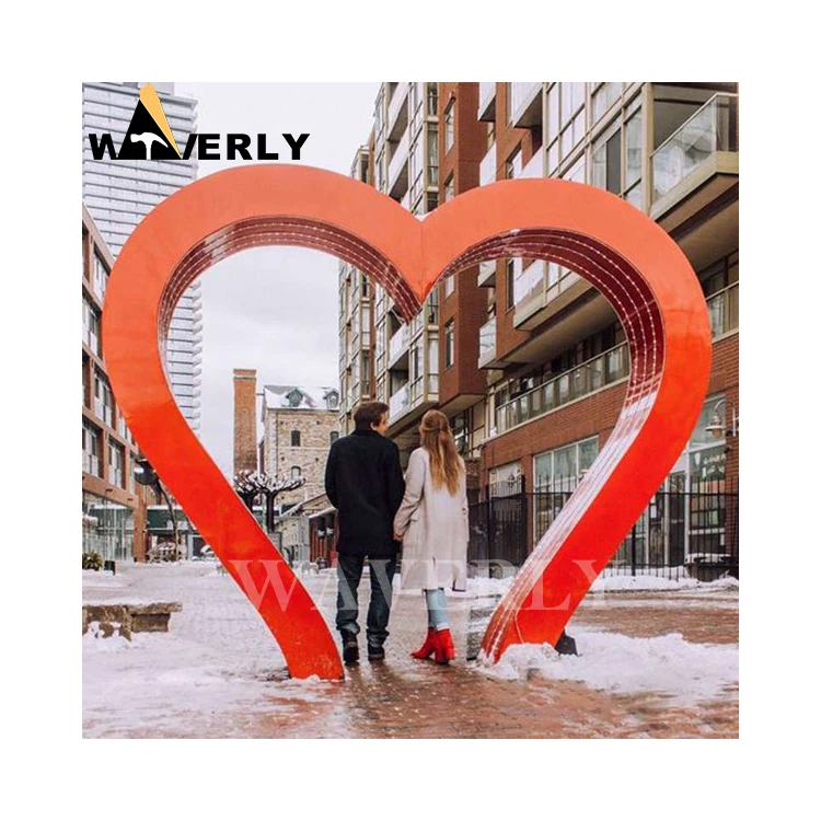Customized Modern Outdoor Large Giant Metal Love Sculpture Hearts ...