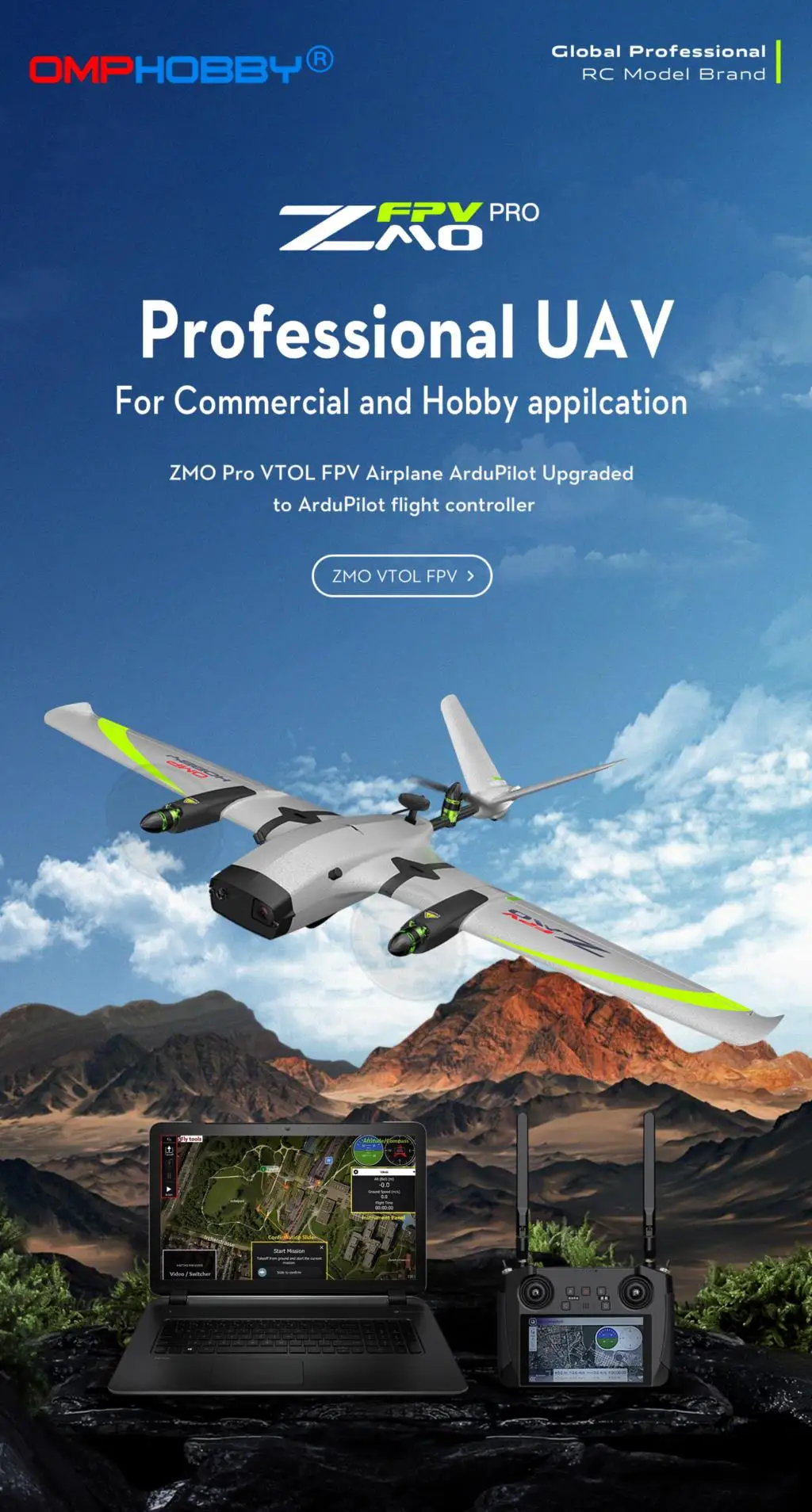 Omphobby Zmo Pro Vtol Aircraft Fpv Drone With Hd Transmission One ...