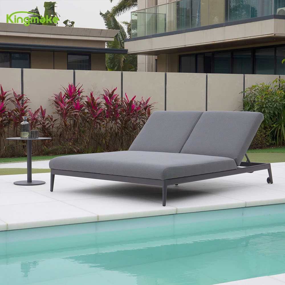 Kingmake Modern Aluminum Poolside Sun Loungers with Cushion