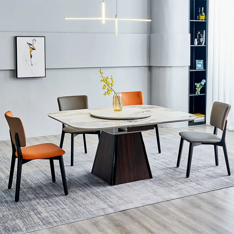 Luxury Modern Extendable Dining Table Set for 6 Seaters