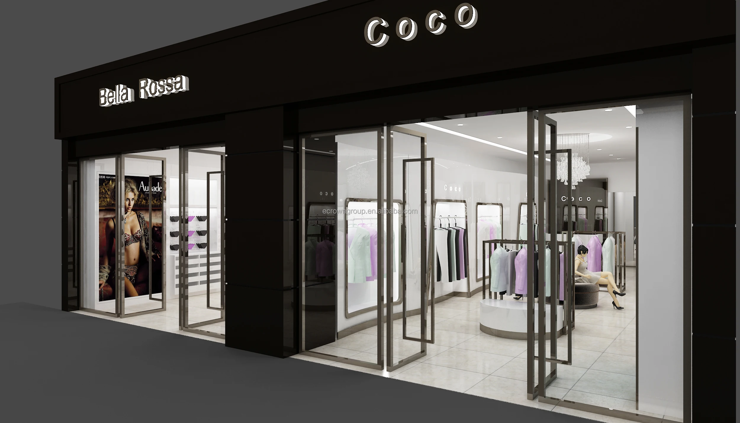 Oem Display Showcase With Clothing Kiosk Clothes Booth Store Fixture ...