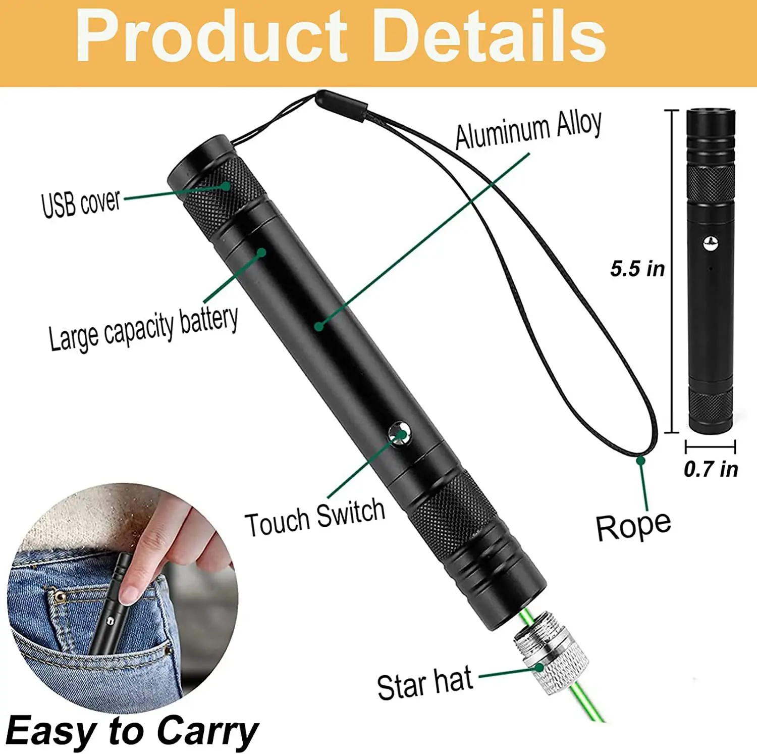 NEW Long Range Green Laser Pointer - High Power & Versatility