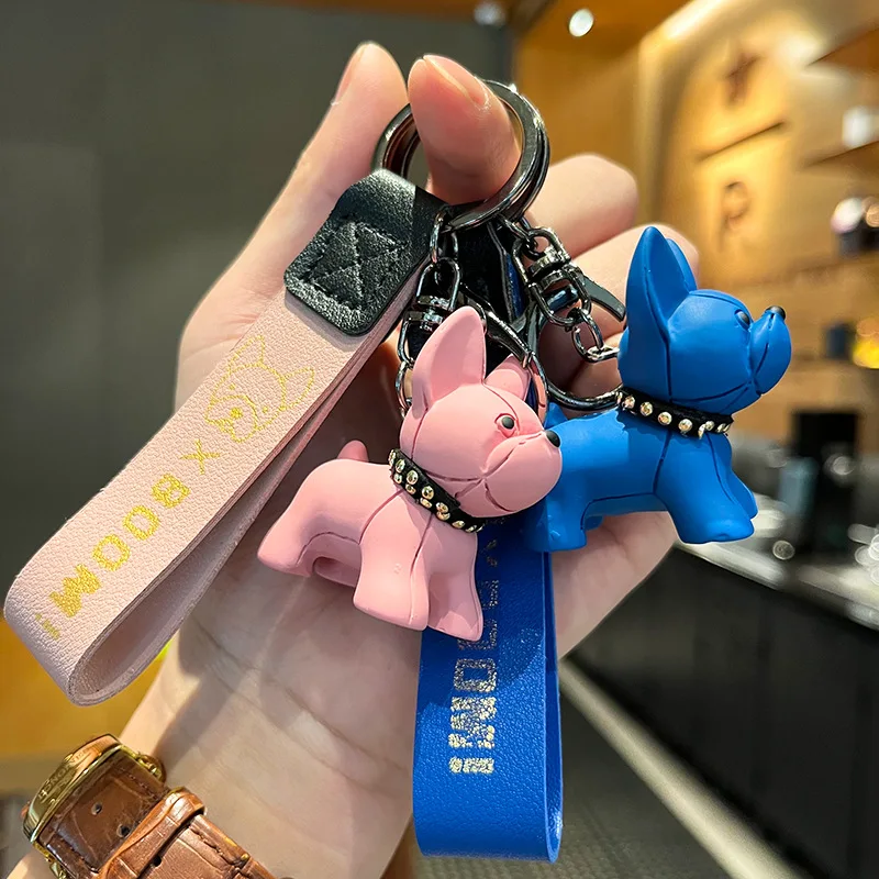 Lovely Dog Pendant Method Dog Key Chain Dog Key Chain Bulldog Schoolbag ...