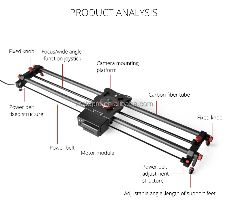Carbon Fiber 60 Cm Electric Slider Dslr Camera Slider Shooting ...