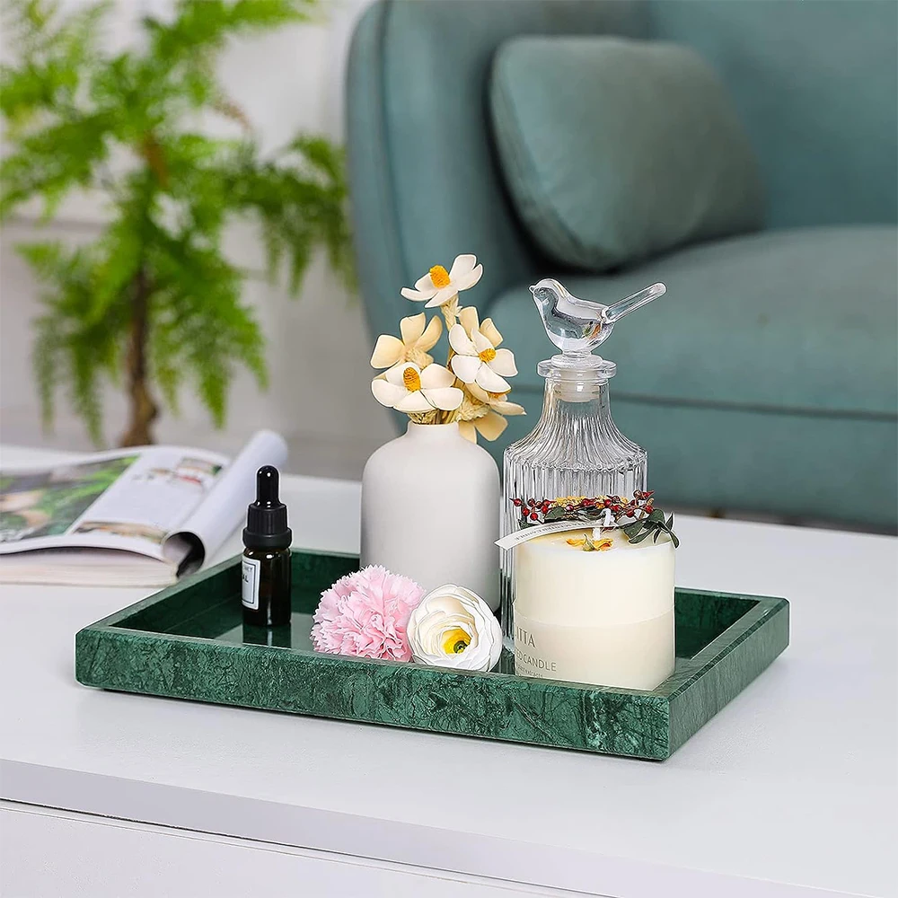 Green Marble Tray Marble Stone Serving Tray Rectangle Black Green White ...