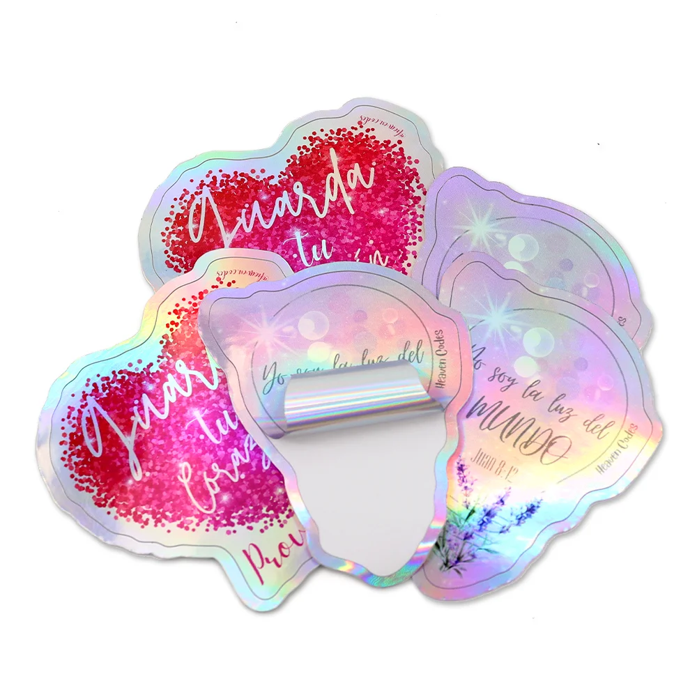 Glossy Rainbow Holographic Labels Vinyl Pvc Sticker Custom Printing Uv ...