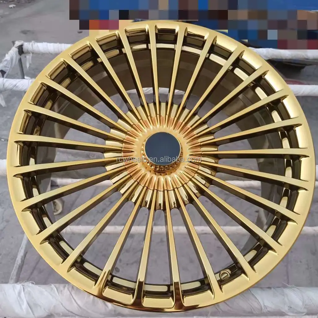 RC Forged 5x112 Wheels 20 21 22 23 24 26 Inch Luxury Gold Chrome Spokes ...